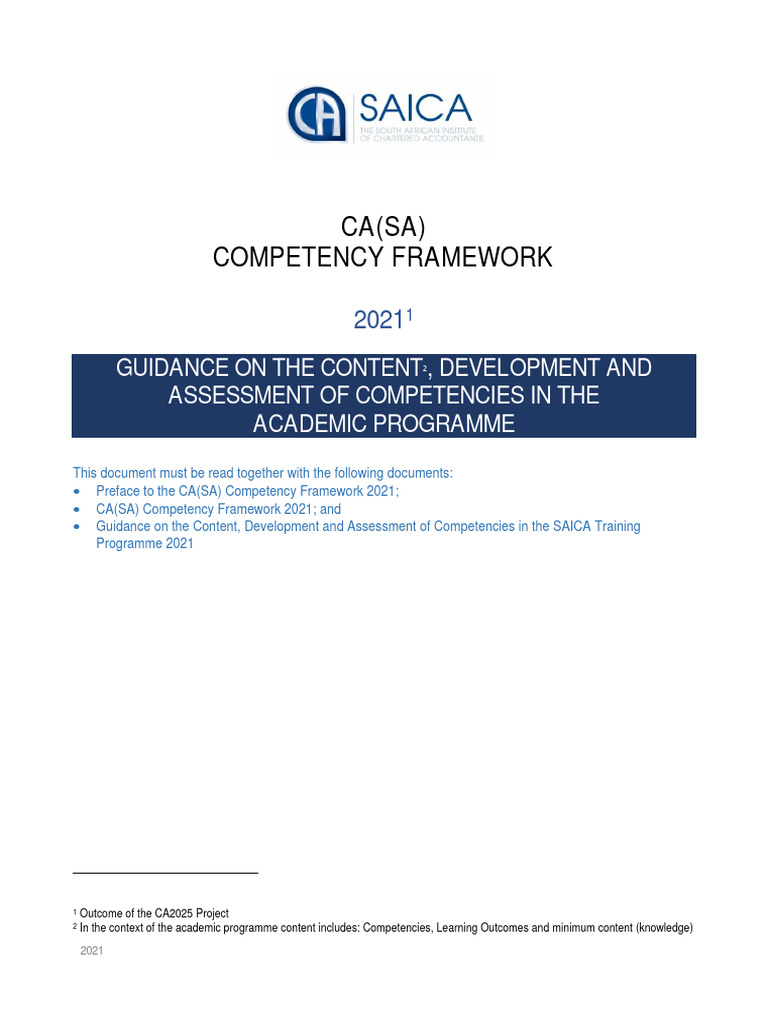 DOCUMENT 3 CASA Competency Framework 2021 Guidance To The Academic ... DOCUMENT 3 CASA Competency Framework 2021 Guidance To The Academic ...
