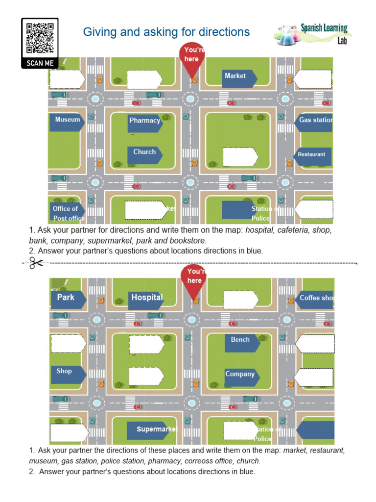 Dando y Preguntando Direcciones Espa - Ol Asking and Giving Directions ...