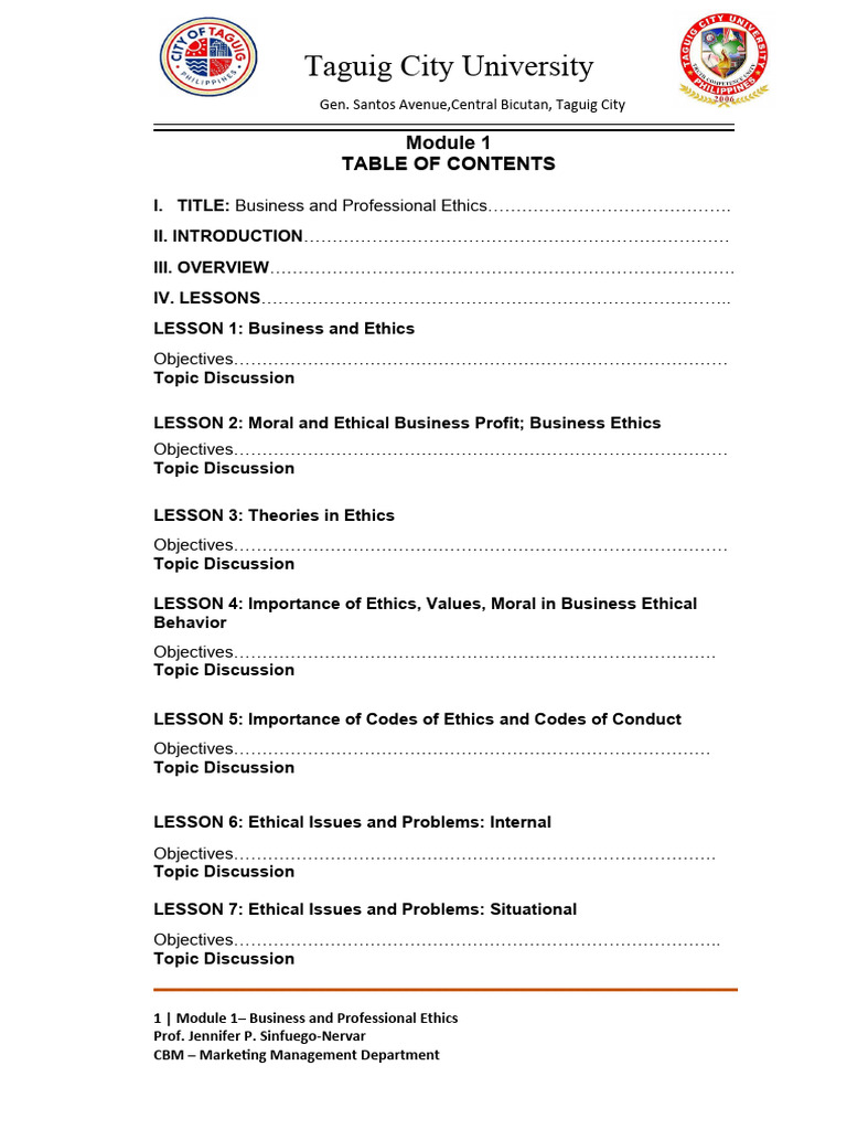 Business Ethics Module Overview | PDF | Divine Command Theory | Morality