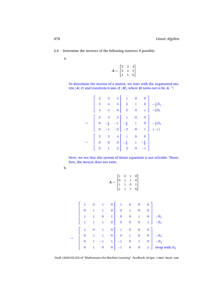 Machine Learing Linear System Class Notes | PDF | System Of Linear ...