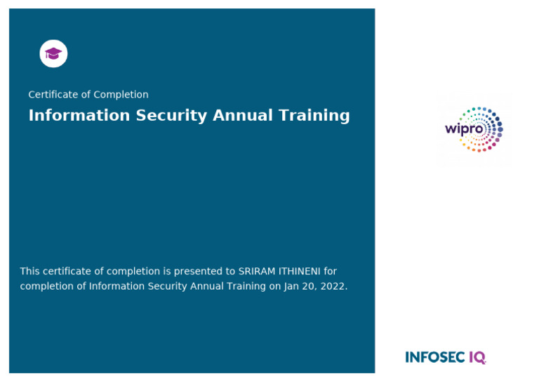 Information Security Training Certificate | PDF