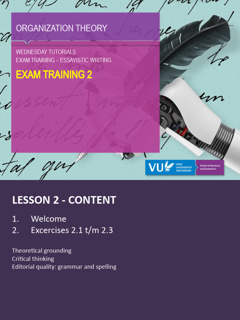 OT 2023-2024 Wednesday Tutorials For Exam Training 2, V1.0-1 | PDF | Critical Thinking | Knowledge