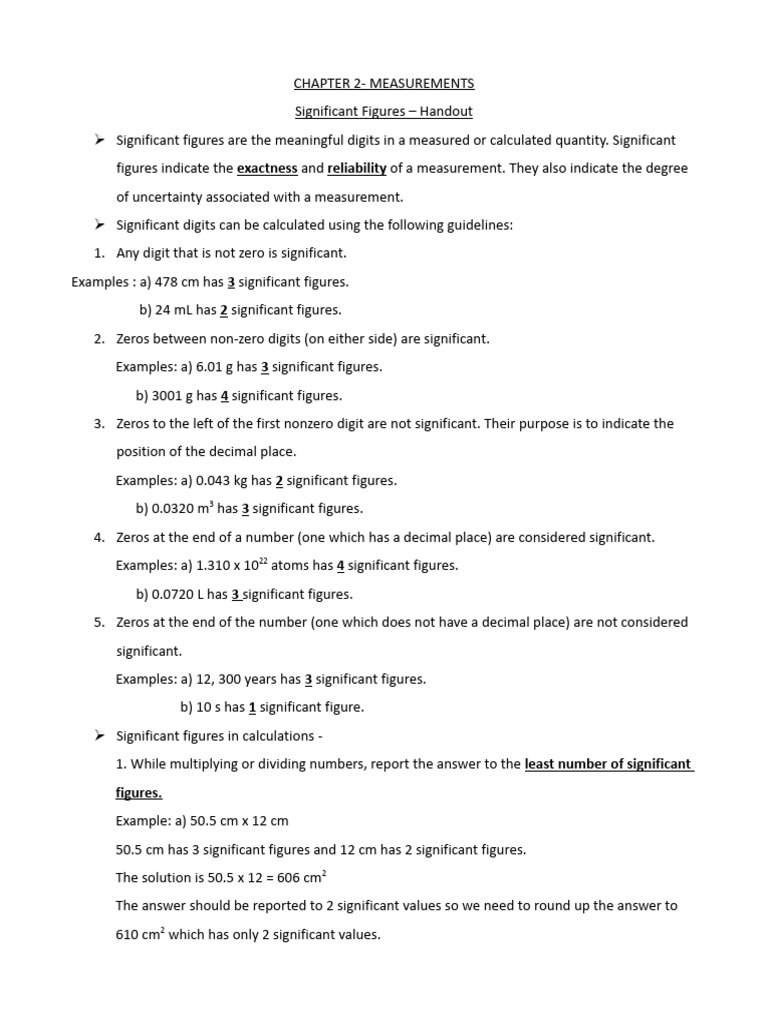 Significant Figures | PDF