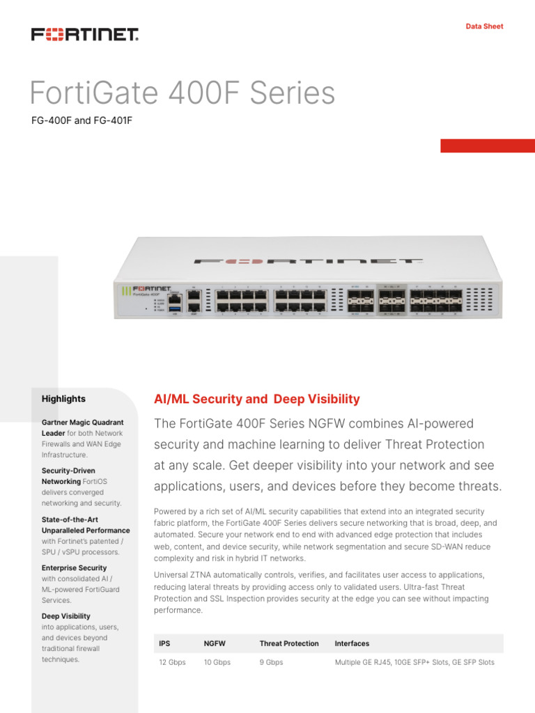 Fortigate 400f Series | PDF | Computer Network | Security