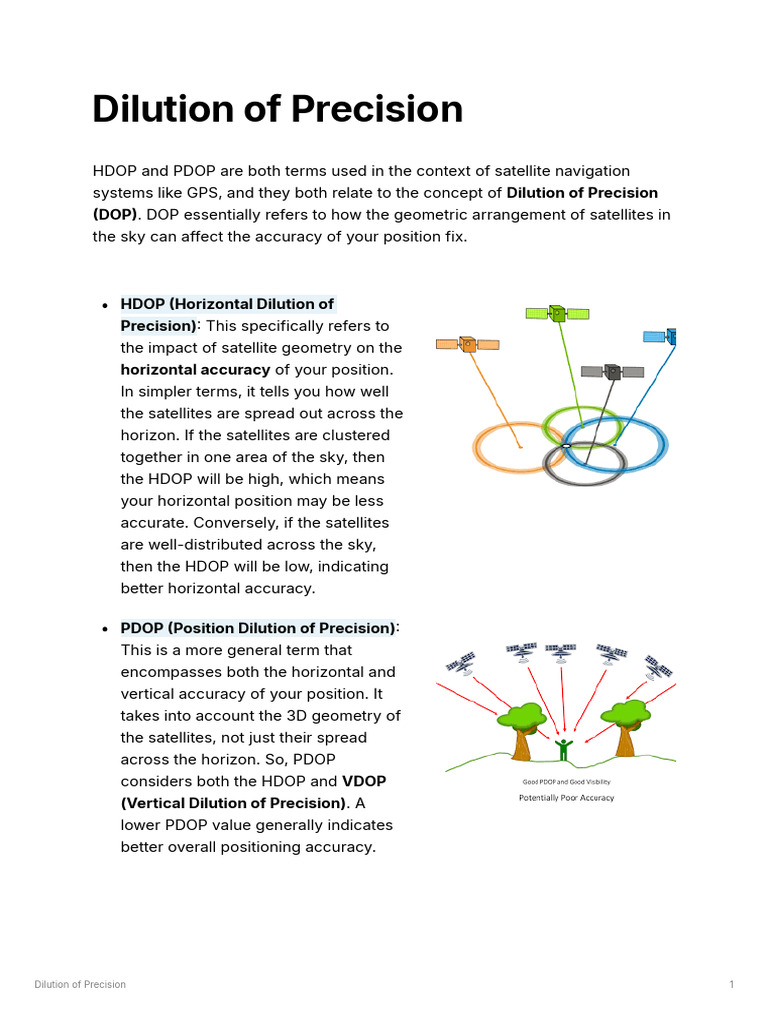 Understanding HDOP and PDOP in GPS | PDF