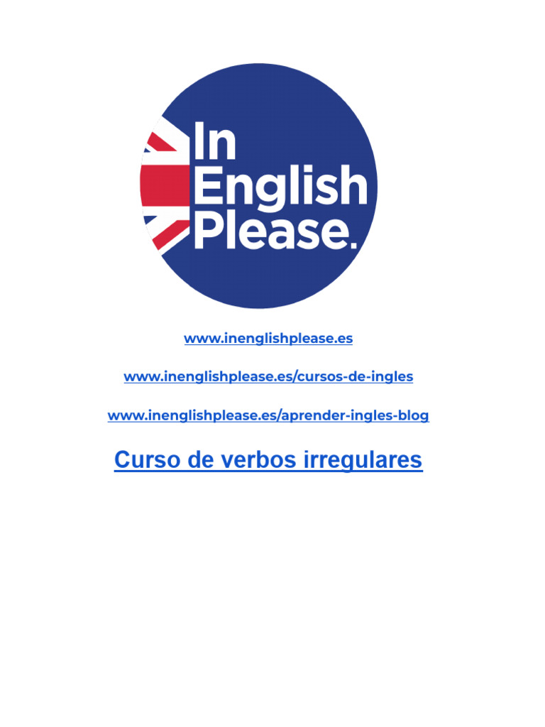 Pdf Los Verbos Irregulares En Ingles Pdf