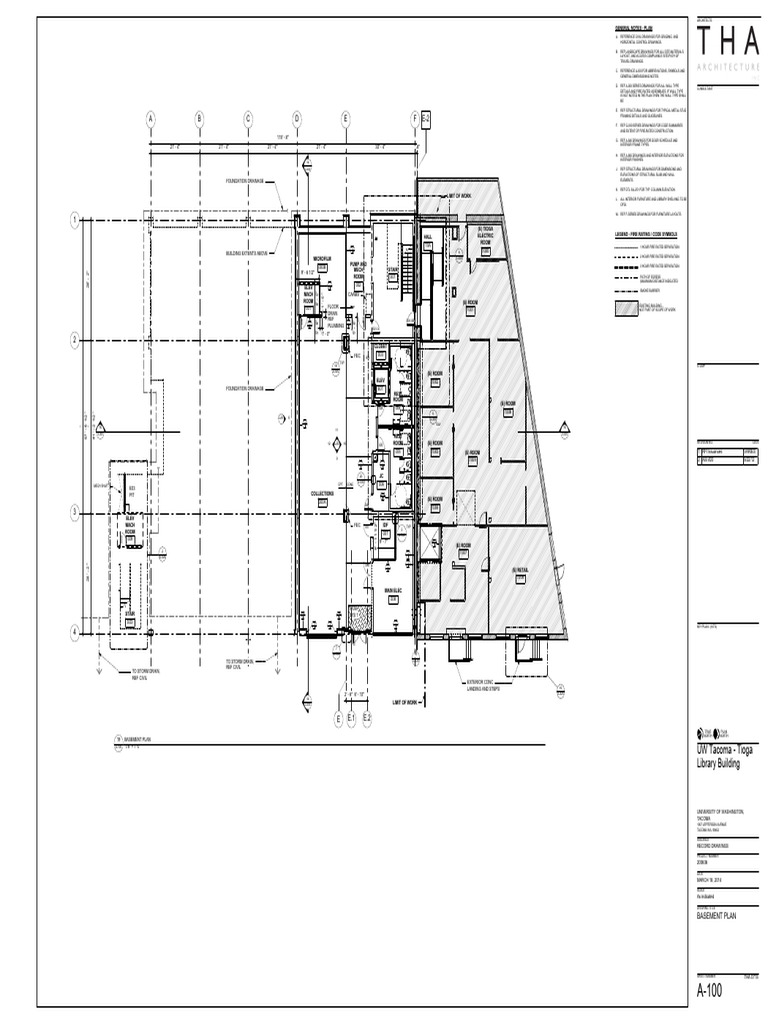 A-100 - BASEMENT PLAN | PDF | Wall | Structural Engineering