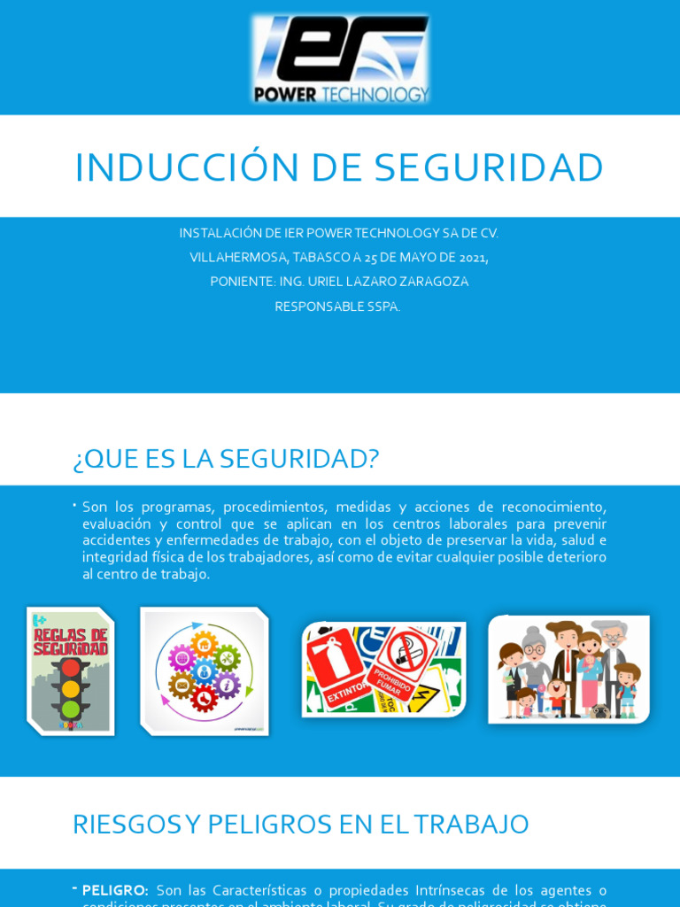 INDUCCIÓN DE SEGURIDAD IER POWER | PDF