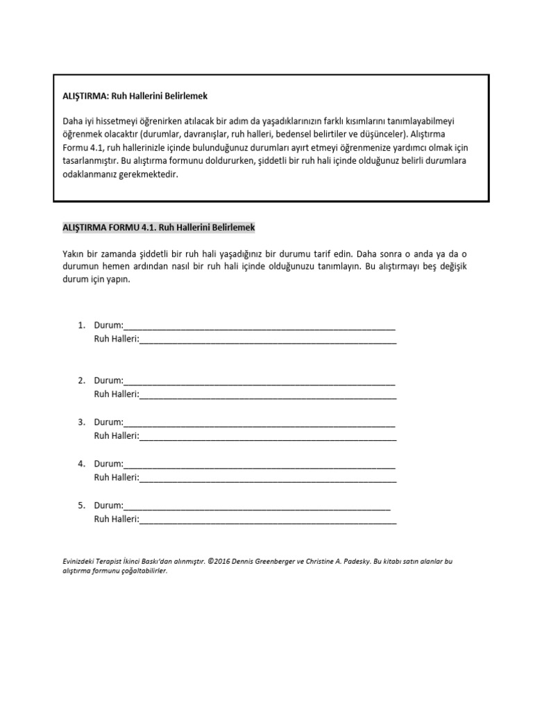 4.1. Ruh Hallerini Belirlemek | PDF