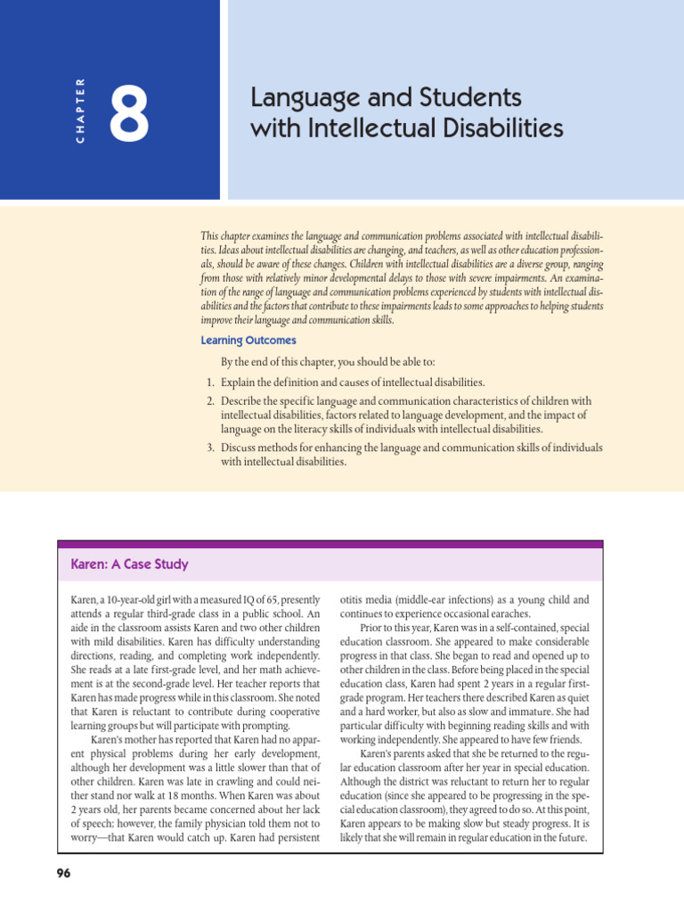 Language and Students With Intellectual Disabilities | PDF ...