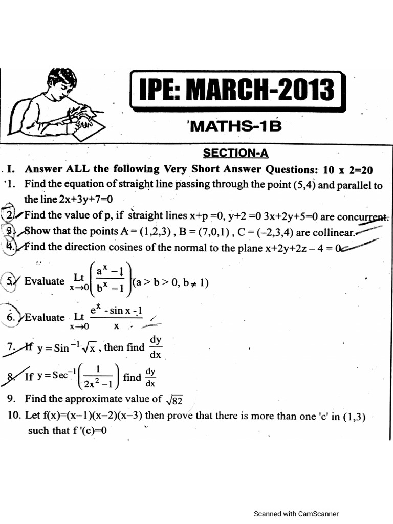 Maths 1B VSAQ's Previous Problems | PDF