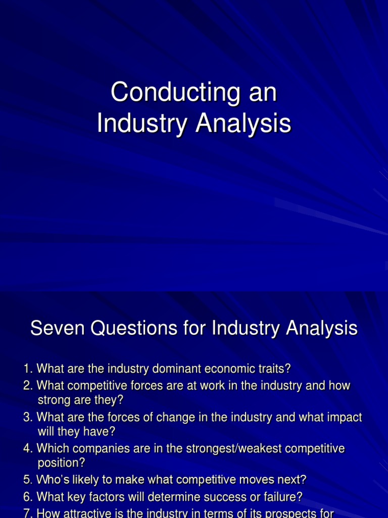 Conducting An Industry Analysis | PDF