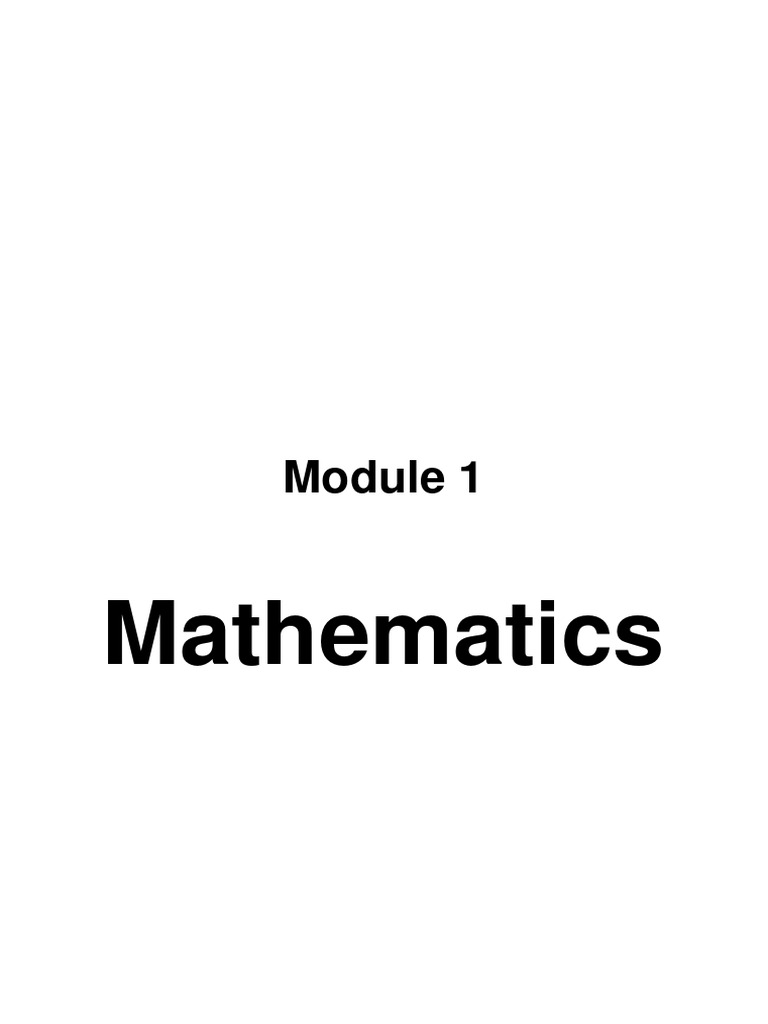 Module 1 (Maths) | PDF | Percentage | Mathematics