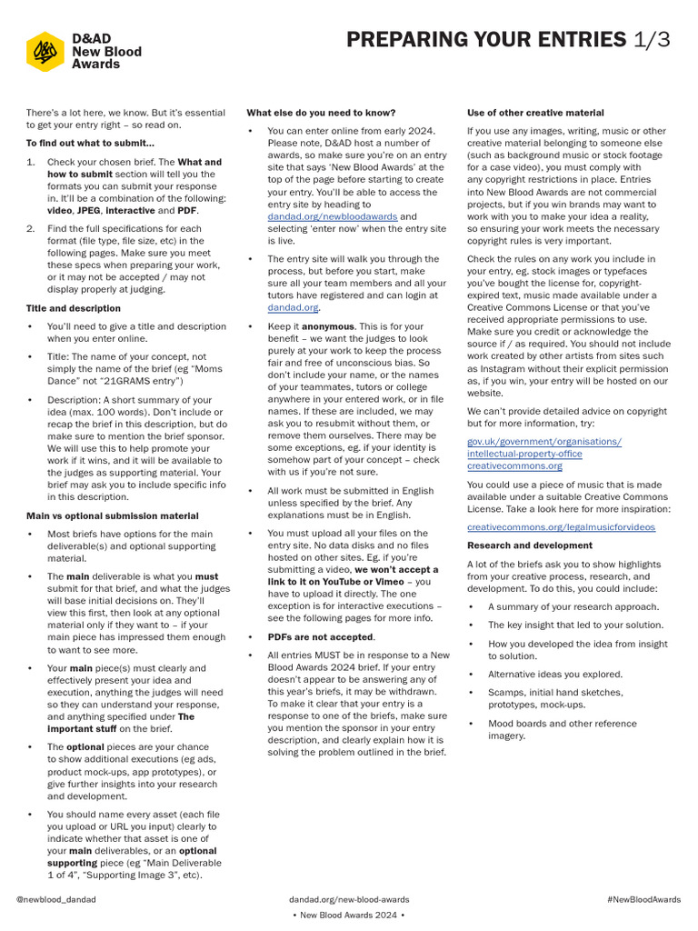 Preparing Your Entries | PDF