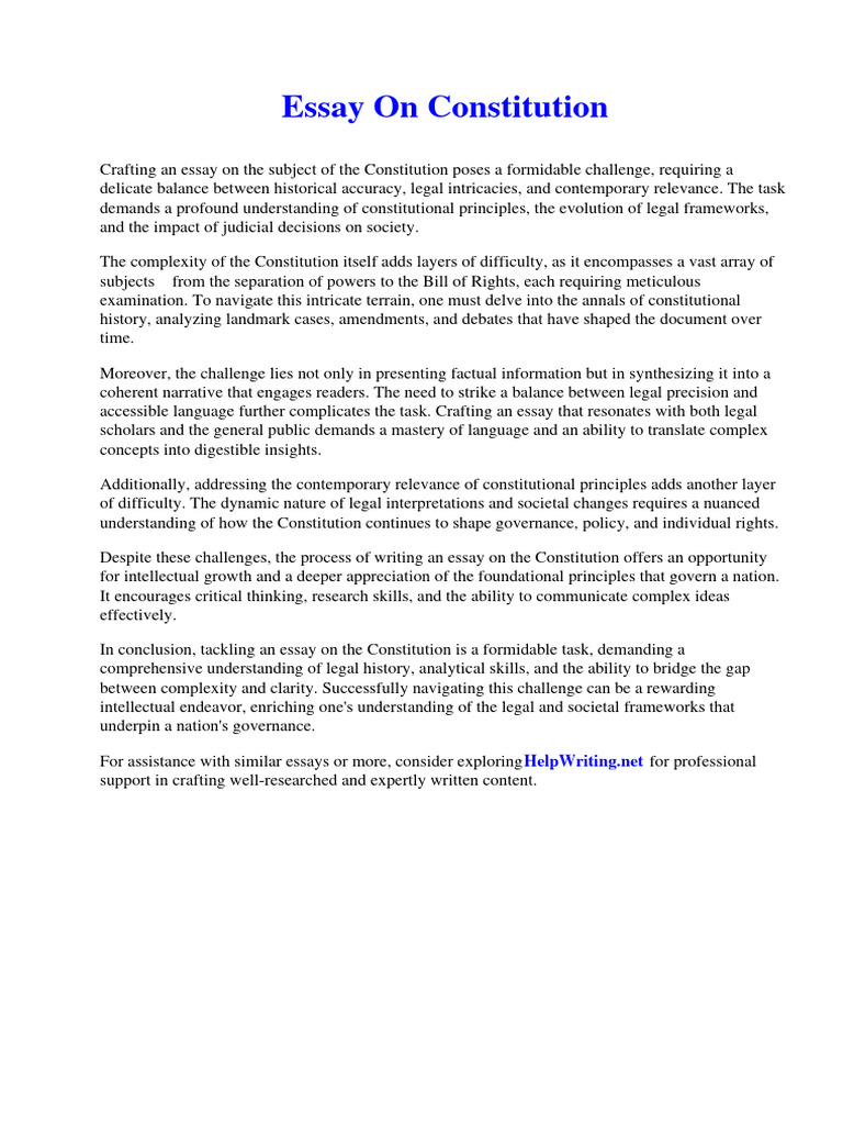 Essay On Constitution | PDF