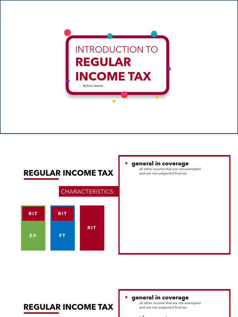 Introduction to Regular Income Tax | PDF | Taxes | Income Tax
