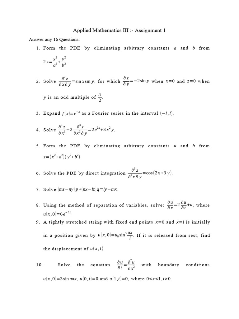 Applied Mathematics III-1 | PDF | Partial Differential Equation | Mathematics