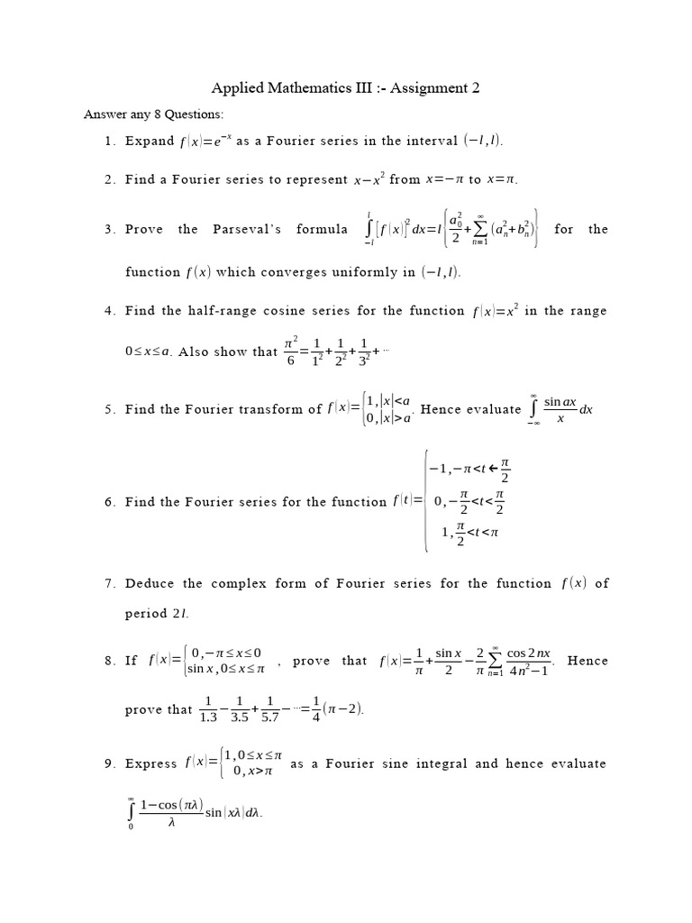 Applied Mathematics III-2 | Download Free PDF | Fourier Series ...