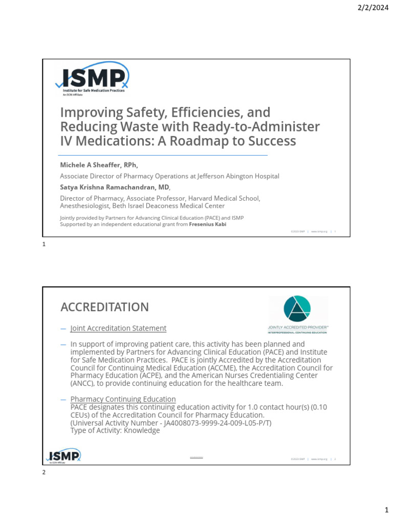 ISMP RTA Webinar Handouts 2024 - 0 | PDF | Fentanyl | Clinical Medicine