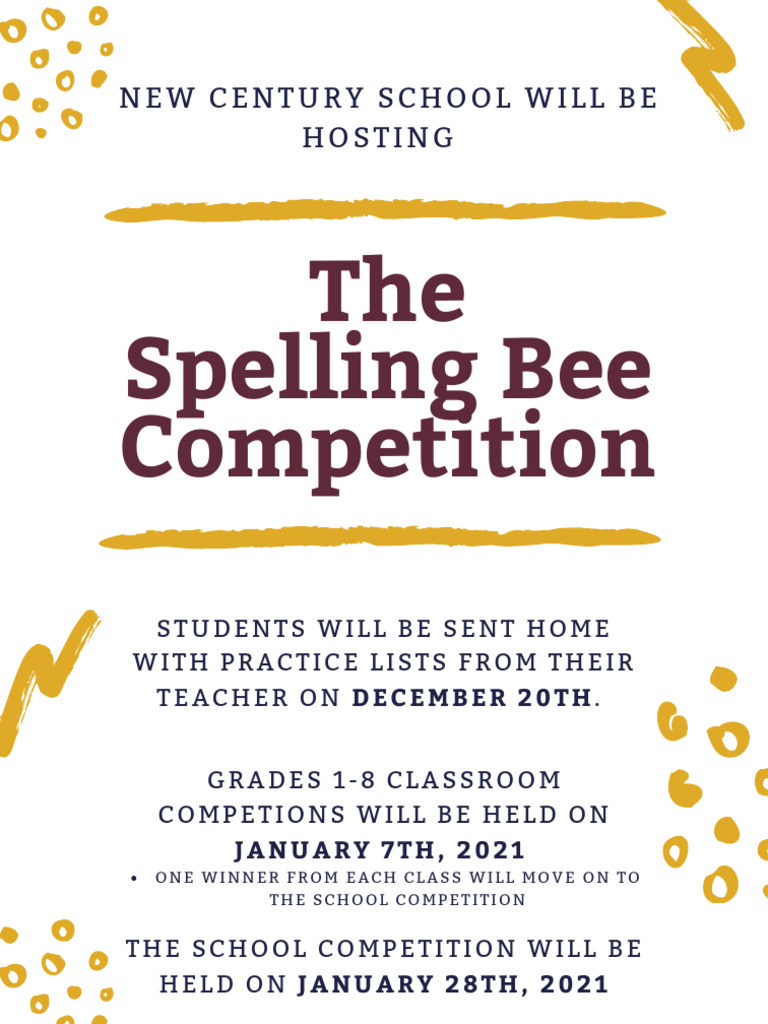 Spelling Bee Parent Letter | PDF