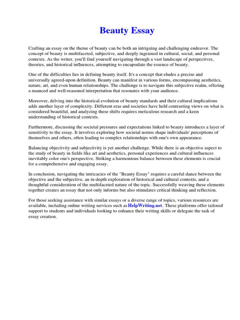 Beauty Essay | PDF
