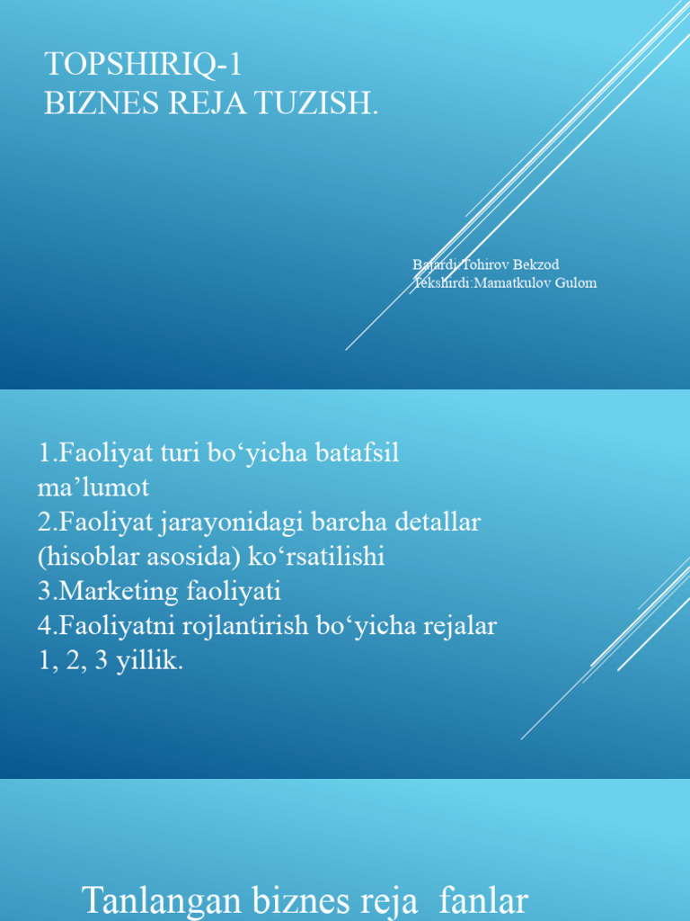 Bekzod Mikroo 2 | PDF