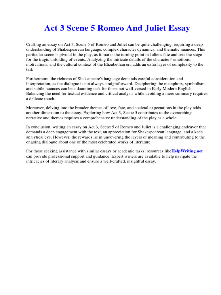 Act 3 Scene 5 Romeo and Juliet Essay | PDF | House Of Medici | Florence