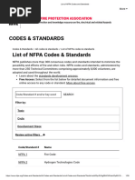 Complete List of NFPA Standards and Codes | PDF | Fires | Firefighting