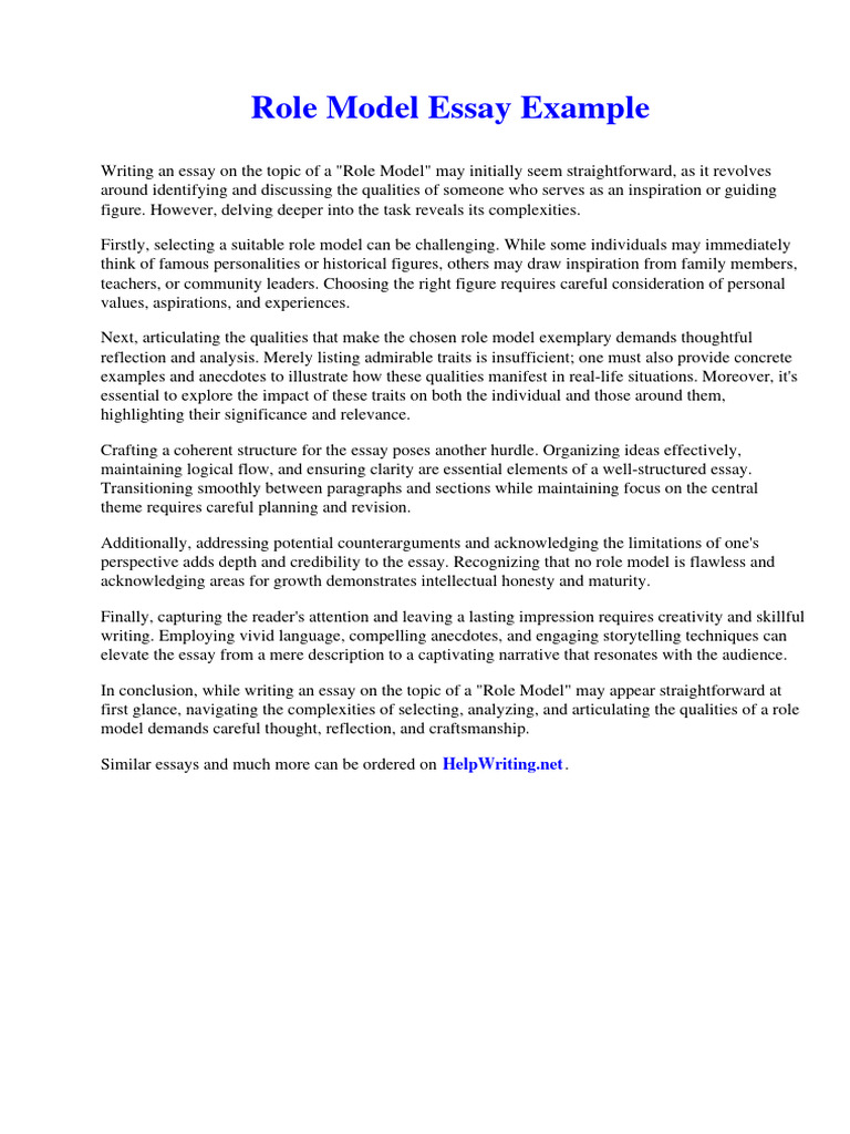Role Model Essay Example | PDF | Cyberwarfare | Security