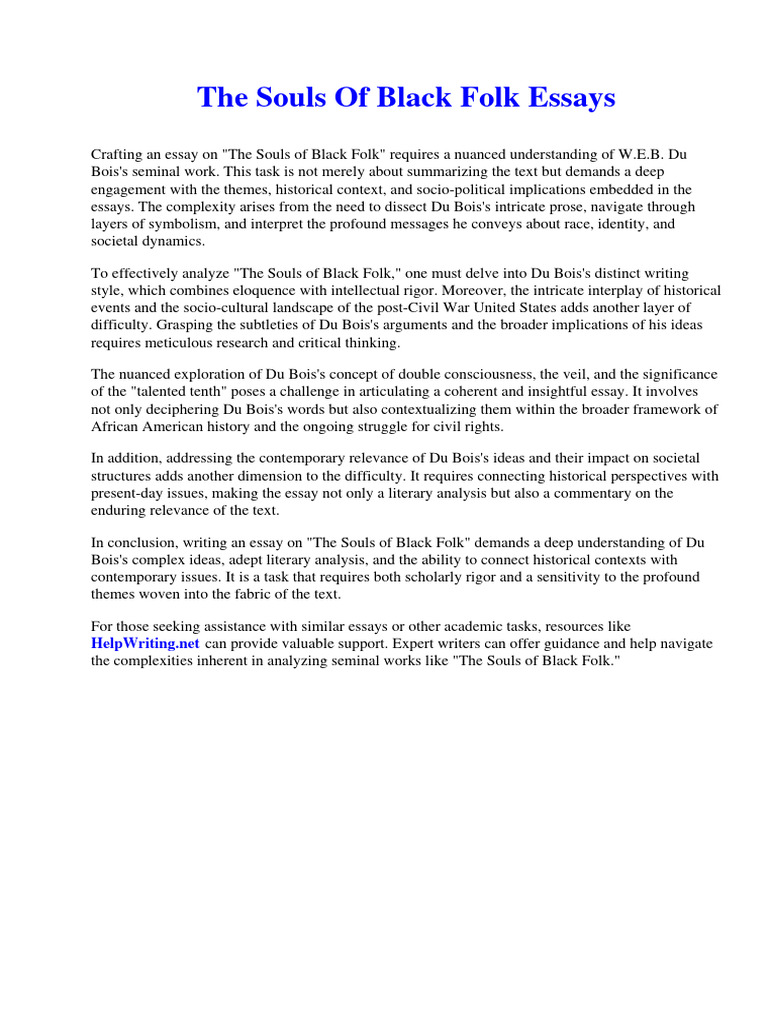 The Souls of Black Folk Essays | PDF