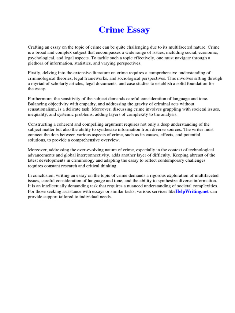 Crime Essay | PDF
