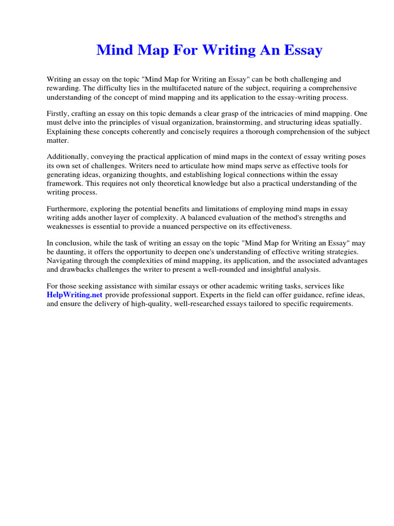 Mind Map For Writing An Essay | Download Free PDF | Deafness | Essays