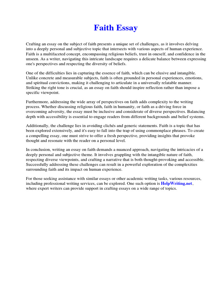 Faith Essay | PDF