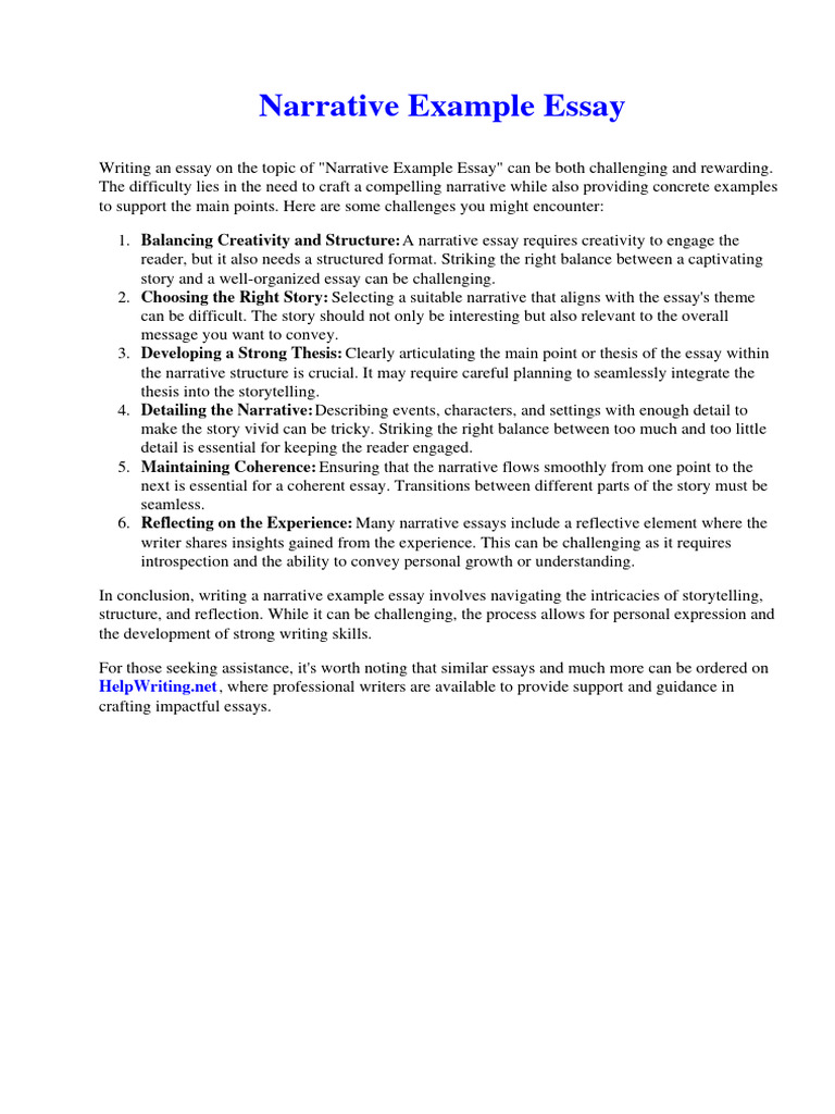 Narrative Example Essay | PDF | Social Science