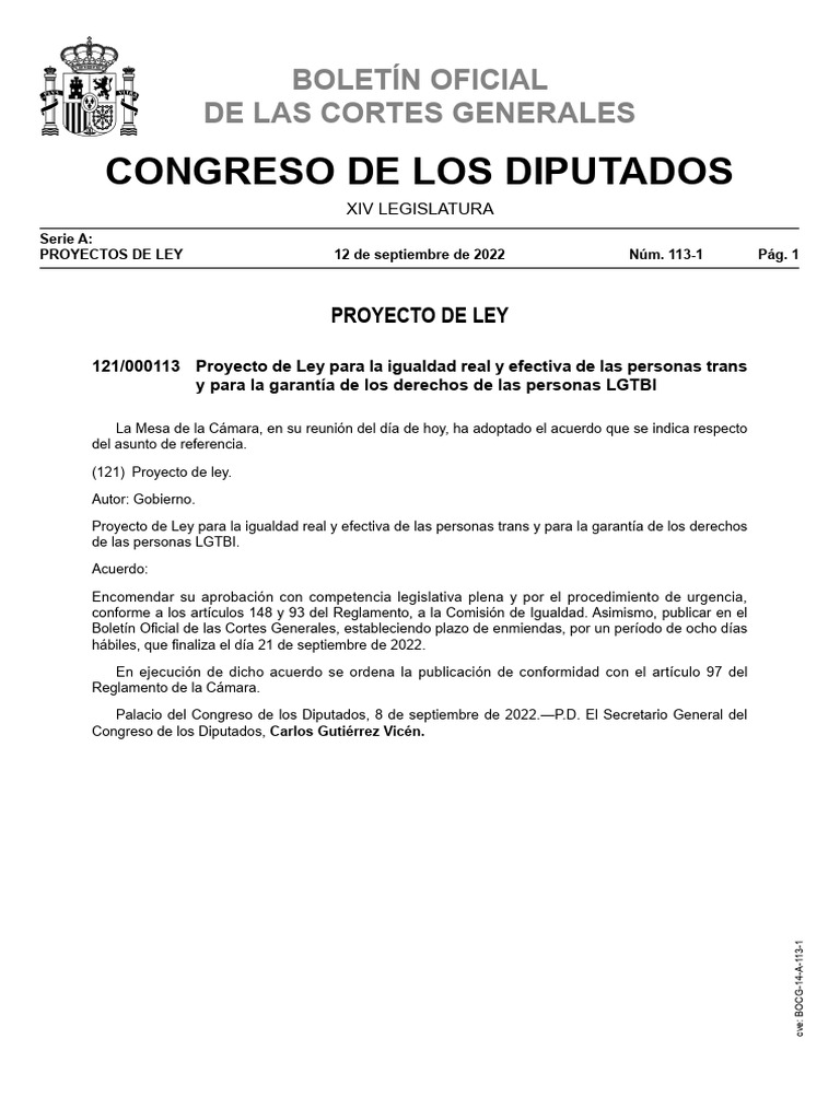 Bocg 14 A 113 1 | PDF | Homosexualidad | Discriminación