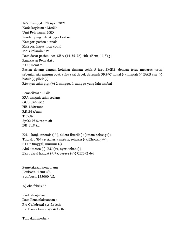 Obs Febris H5 Anak | PDF