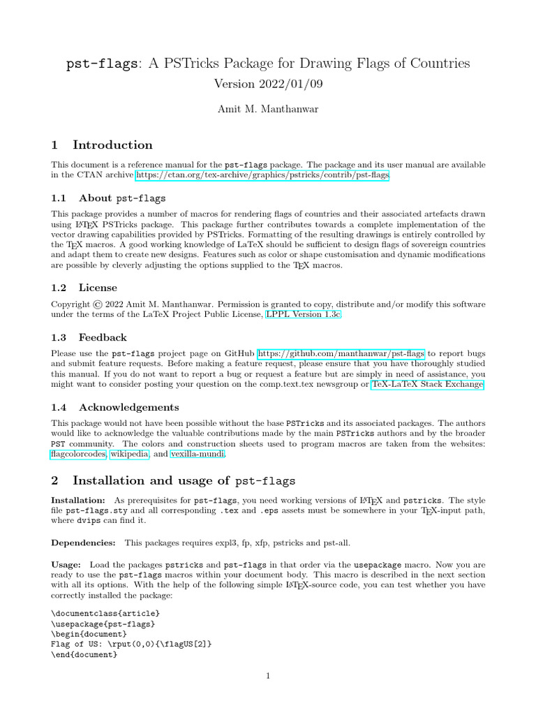PST Flags | PDF | Te X | Computing