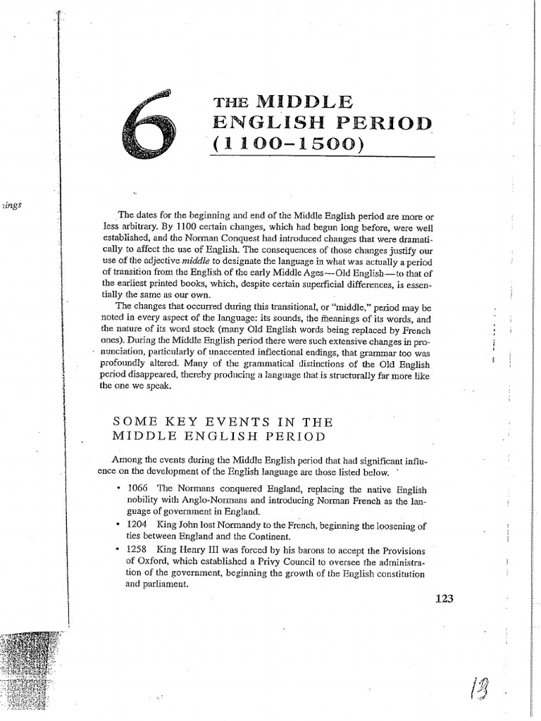 Middle English Period 1 | PDF