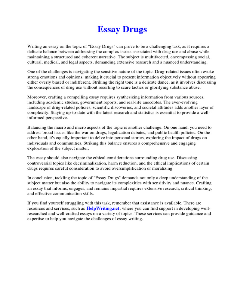 Essay Drugs | PDF