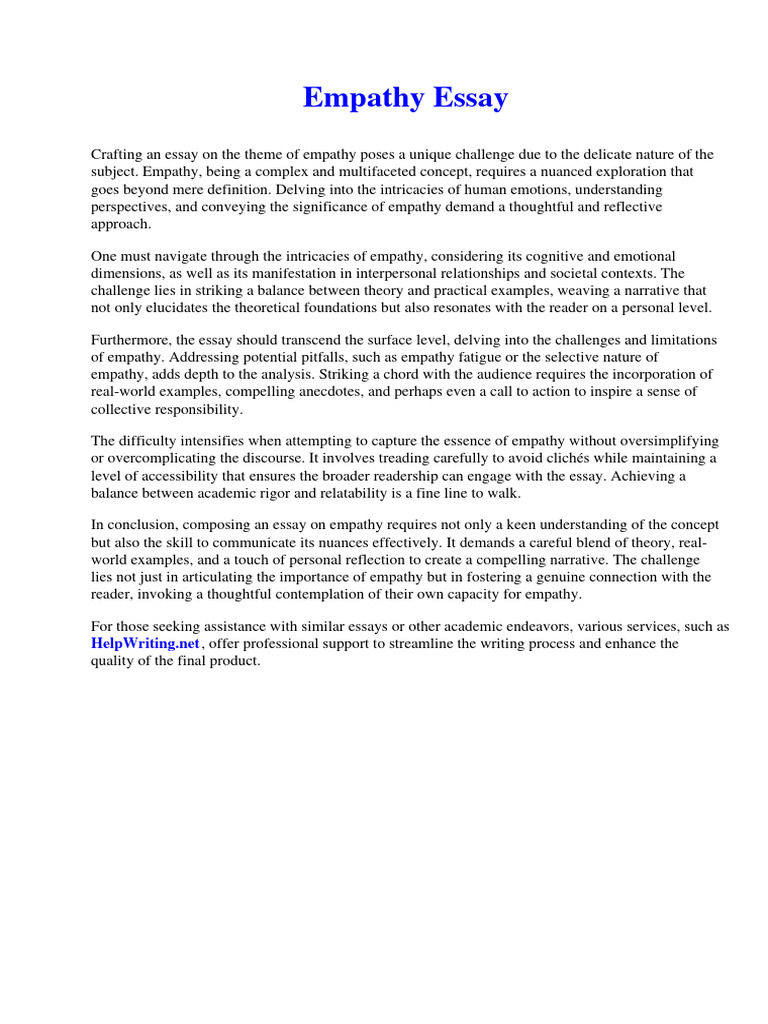 Empathy Essay | PDF