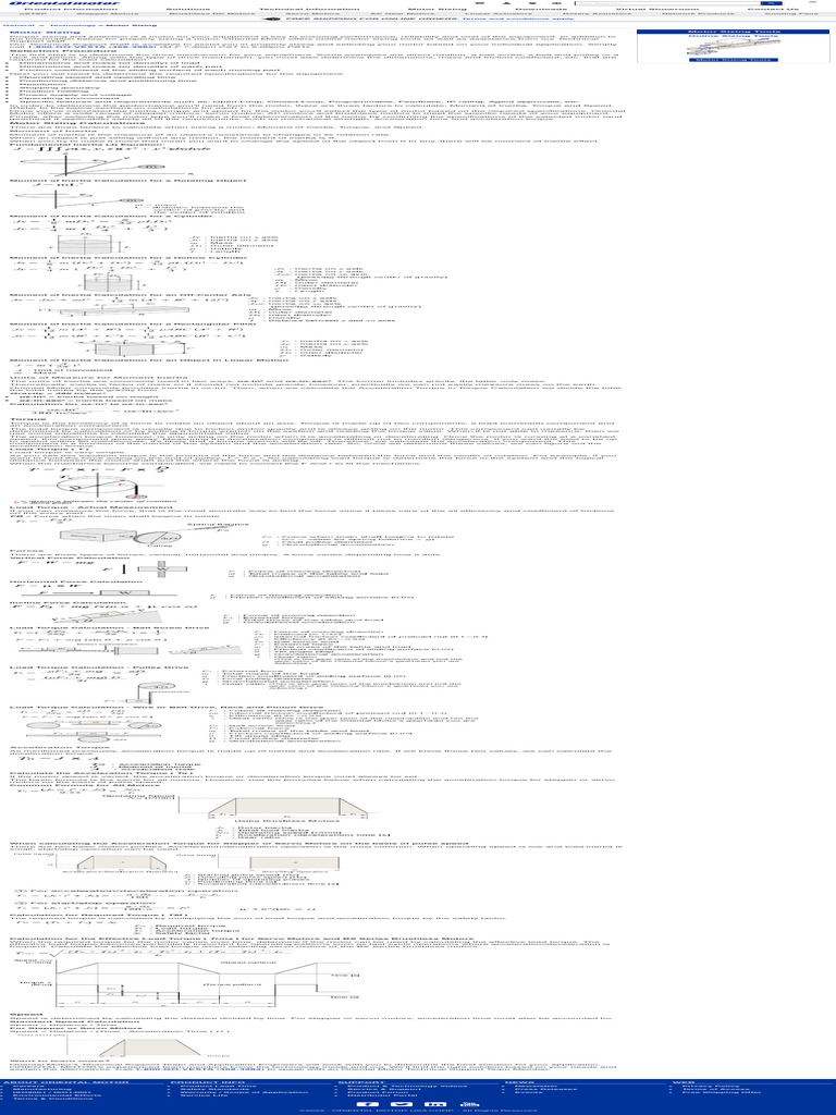 Motor Sizing Calculations | PDF | Torque | Electric Motor