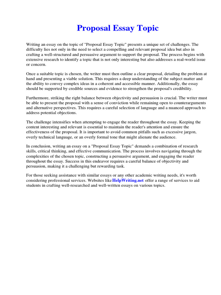 Proposal Essay Topic | PDF | Derivative (Finance) | Futures Contract