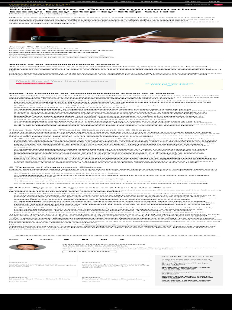 Step-by-Step Guide to Argumentative Essays | PDF | Essays | Argument