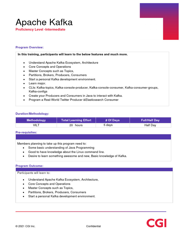 Apache Kafka - CourseContent | PDF | Computer Engineering | Software Architecture