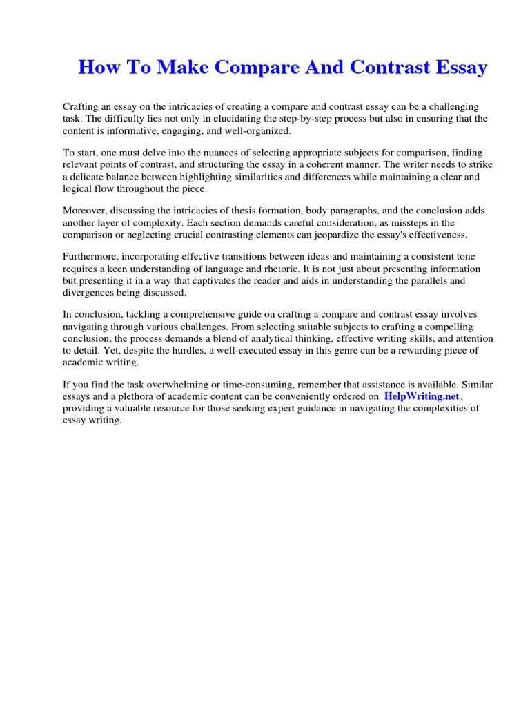 How To Make Compare and Contrast Essay | PDF | Epistemology | Essays
