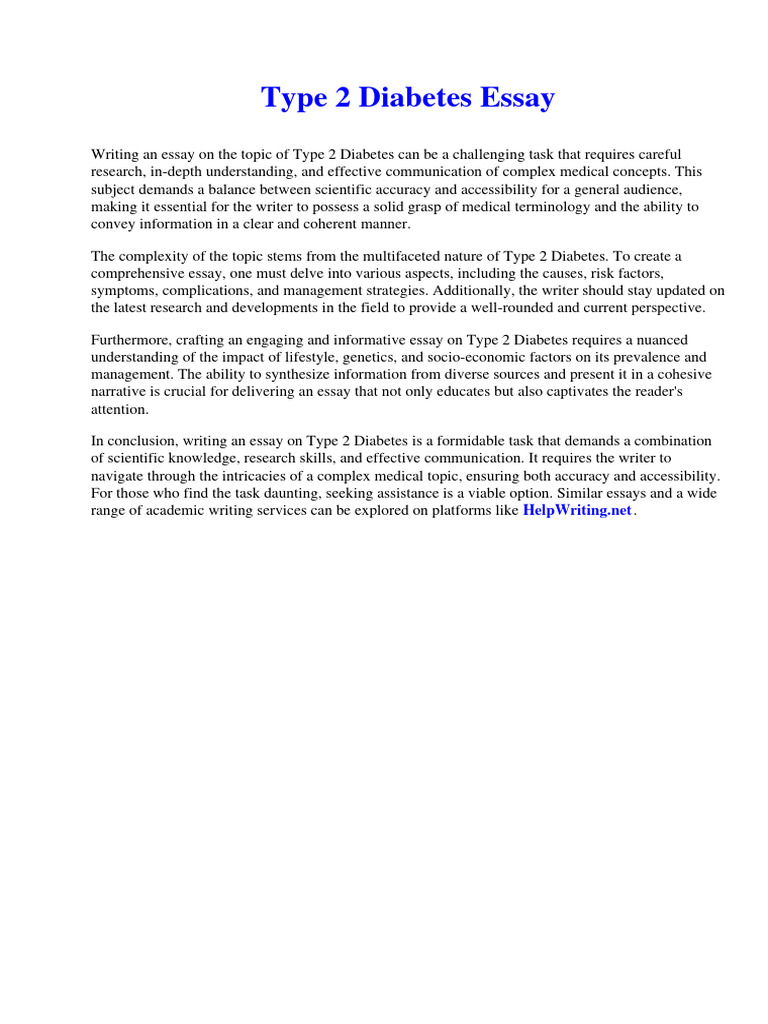 Type 2 Diabetes Essay | PDF