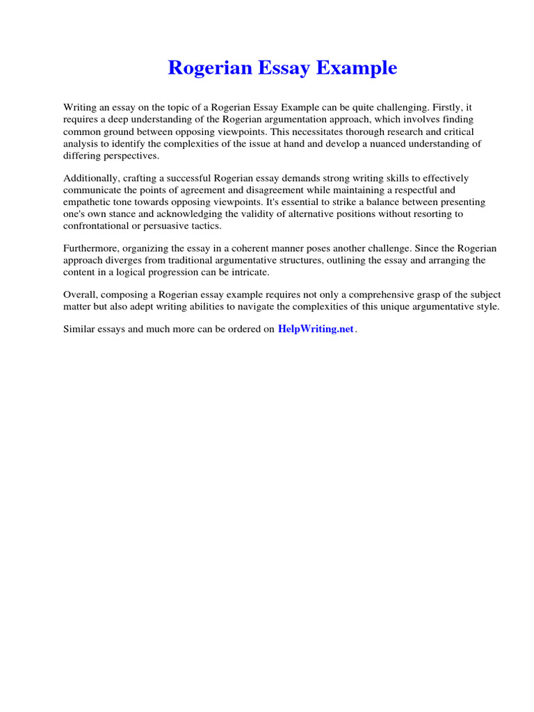 Rogerian Essay Example | PDF Rogerian Essay Example | PDF
