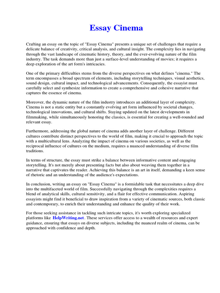 Essay Cinema | PDF | Essays