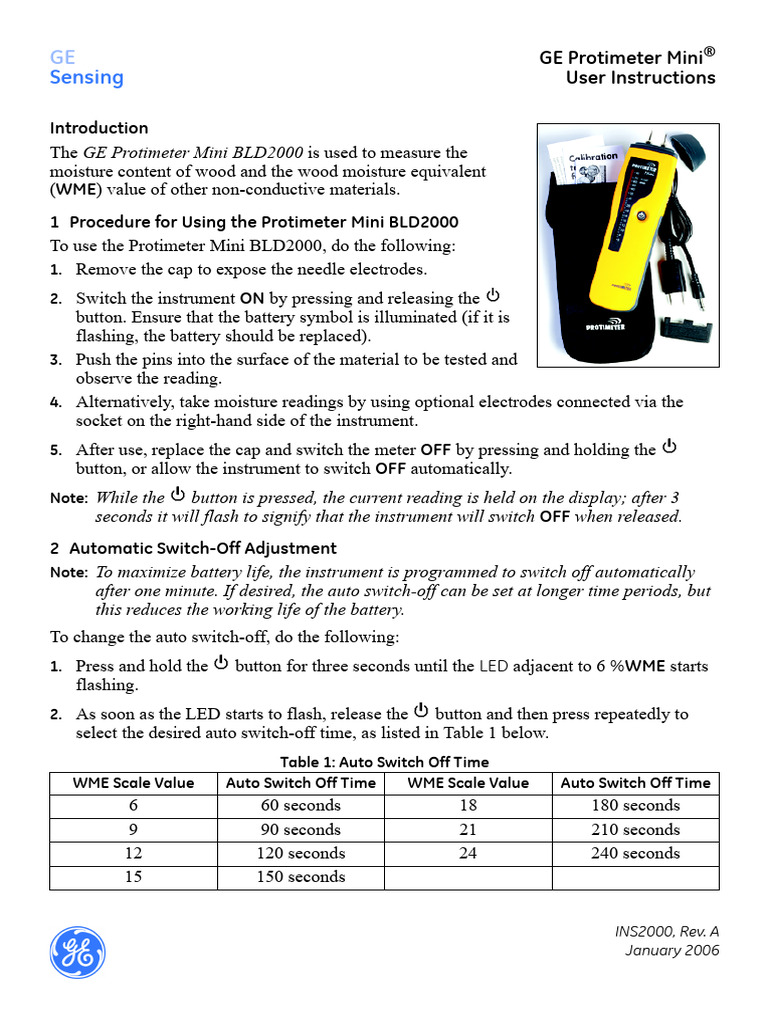 Protimeter_Mini_Manual | PDF | Calibration | Electrical Engineering