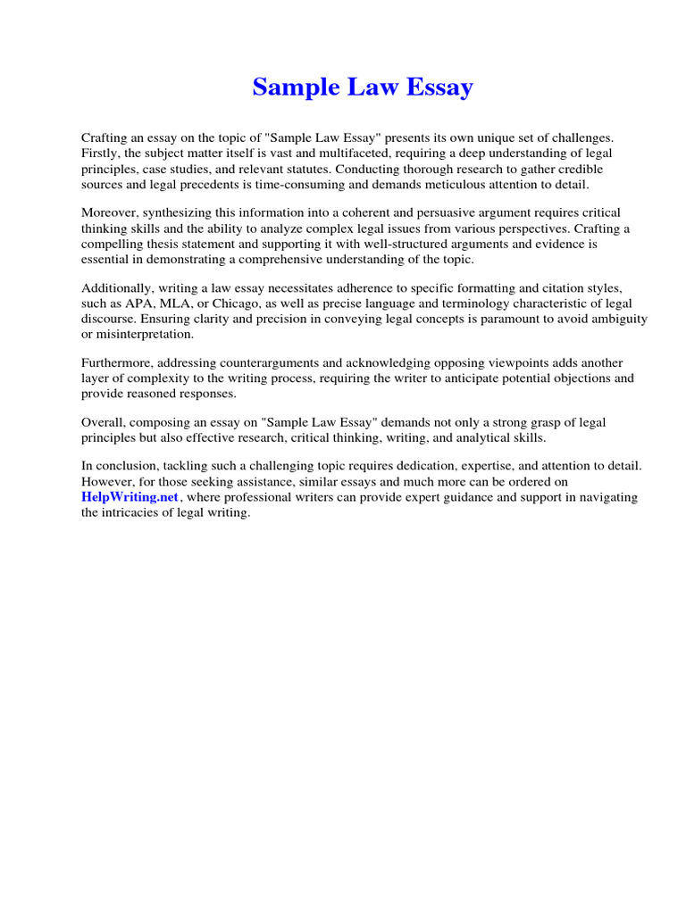 Sample Law Essay | PDF | Plastic Surgery | Surgery